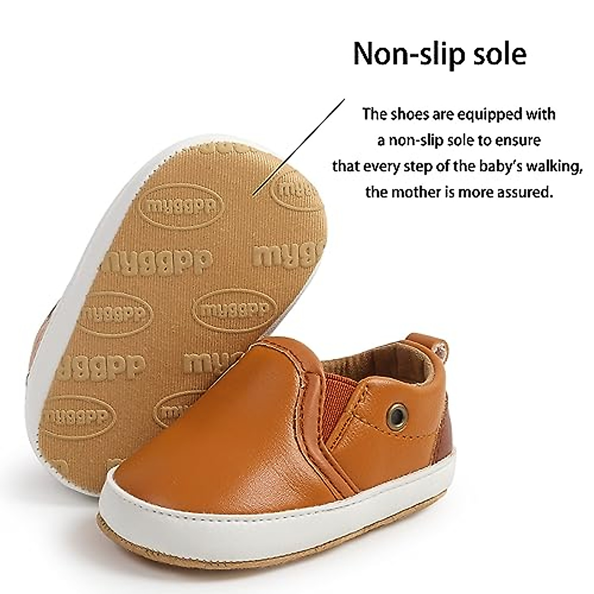 LAFEGEN Baby Boys Girls Classic PU Leather Loafers Soft Sole Oxford Dress Shoes First Walking Flat Moccasins Casual Sneaker(6-12 Months Infant 15 Brown)