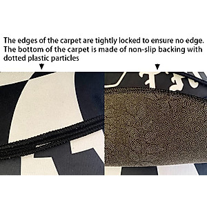 LGGQQW Witch Rug Black and White Area Rug Snake Carpet Moon Star Rug Black Gothic Carpet for Room, 24inch x 36inch