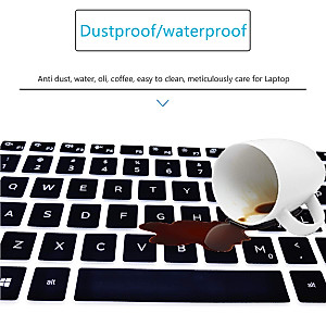 MUBUY Keyboard Cover Design for 13.3" Dell Latitude 5000 Series 5300 5310 Laptop and Dell Latitude 7000 7300 13.3" Laptop Keyboard Protective Skin Without Pointing-Black