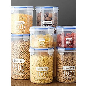 3 Pack Clear Food Storage Box, Grain Storage Tank, Plastic Grain Storage Box, Airtight Tank Sizes XL, L and M