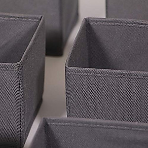 DIOMMELL 9 Pack Foldable Cloth Storage Box Closet Dresser Drawer Organizer Fabric Baskets Bins Containers Divider for Clothes Underwear Bras Socks Lingerie Clothing, Dark Grey 090
