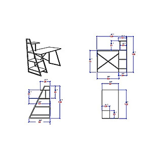Decorotika Admira 47 inches Wide Wood Metal Industial Writing Computer Writing Desk with Shelving for Home Office - Ephesus White