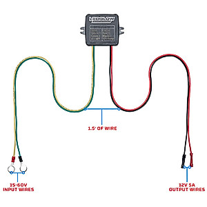 LEDGlow Golf Cart Battery Voltage Reducer for Electric EZGO Yamaha Club Car Golf Carts - Converts 15-60 Volts to 12 Volts for Underglow LED Lighting Kit