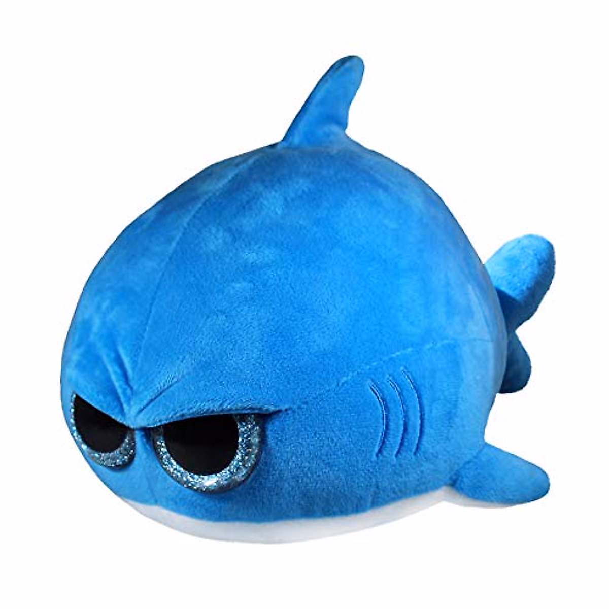 Grumpy Shark - Cute Super Soft Plush Stuffed Animal Toy (Angry Glitter Eyes) - Large 8 Inch - Unique Funny Gift for Kids and Adults
