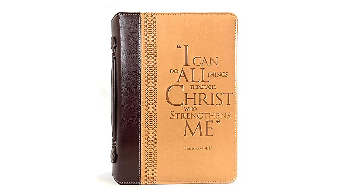 Stylish Burgundy and Tan Bible Cover - Protect & Personalize