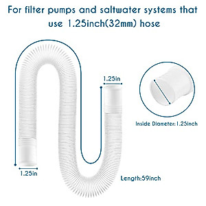 PLULON 3 Pieces Swimming Pool Replacement Hose,1.25Inches Diameter Replacement Hose, Kinkproof PE,Pool Filter Replacement Hose Compatible with filter Pump 330 GPH, 530 GPH, and 1000 GPH