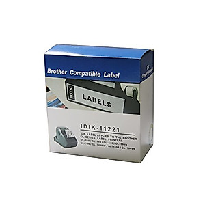 IDIK-11221 Replacement Labels Compatible with Brother DK-1221 Square Labels 23mm x 23mm x 1000pcs/Roll Packed in Individual Printed Retail Box with Permanent Cartridge