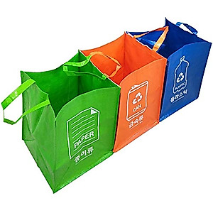 GARASANI 3 Pack Waterproof Separate Recycle Bag Waste Baskets (B Type)
