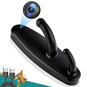 SworRishi Hidden Camera Clothes Hook, Mini Spy Camera HD 1080P Nanny Cam, Security Camera with Motion Detection Loop Recording for Monitoring Home/Office/Baby/Pet, No WiFi Function, No Audio