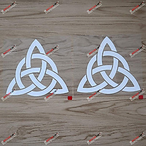 (2) 4'' Celtic Trinity Knot Symbol Decal Sticker Car Vinyl White sda1