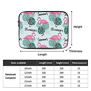Cute Flamingo Tropical 13 inch Portable Laptop Sleeve Compatible with MacBook Air Notebook Computer Case for Men Women College School Students