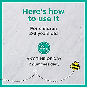 Zarbee's Toddler Vitamins, Complete Multivitamin with Vitamin A, C, D3 & B-complex, Easy to Chew, Gluten, Soy, Nut & Dairy Free, Natural Fruit Flavors, 2-3 Years, 110 Count