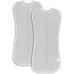 Comfy Cubs Swaddle Blanket Baby Girl Boy Easy Zipper Wrap 2 Pack Newborn Infant Sleep Sack (Small 0-3 Months, Grey)