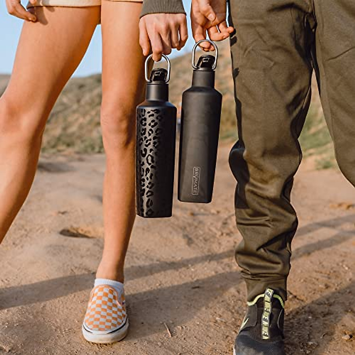 BrüMate ReHydration Mini Kids Water Bottle | 100% Leakproof Insulated Water Bottle for Kids with Straw | Stainless Steel Water Canteen | Perfect Kids Water Bottle for School | 16oz (Glitter Charcoal)