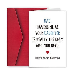 Ulbeelol Dad Birthday Card, Pompous Fathers Day Card from Daughter, Funny Card for Father, Arrogant Fathers Day Card, Rude Fathers Day Card