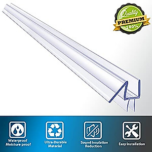 Butecare Frameless Shower Door Bottom Seal – Stop Shower Leaks and Create a Water Barrier … (2Pack - 3/8" Bottom)