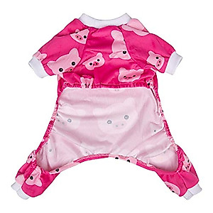 CuteBone Pink Pig Dog Pajamas Cute Cat Clothes Pet Pjs Onesie, Medium P46M