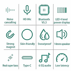 pstuiky Bluetooth 5.3 Sport Headphones,Sports Wireless High-Power Earphones Neck-Mounted Earphones, Stereo Earbuds Earphone Headset for Work Travel 2023