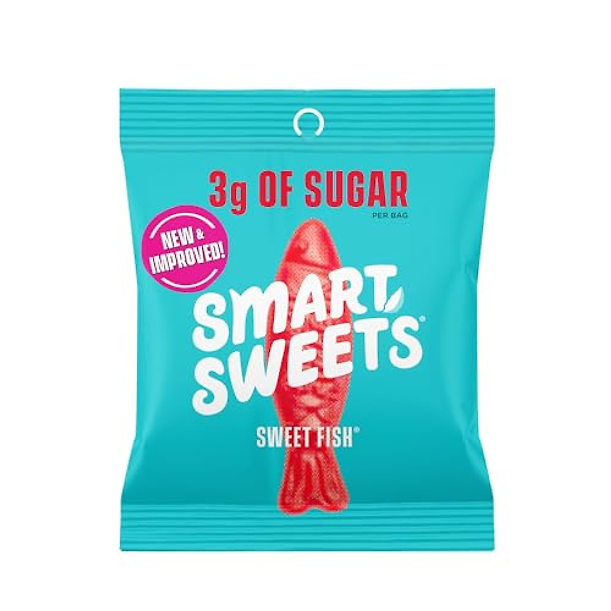 SmartSweets Sweet Fish, Candy with Low Sugar (3g), Low Calorie(100), Plant-Based, Free From Sugar Alcohols, No Artificial Colors or Sweeteners, 1.8oz. (Pack of 6)