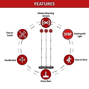 Ekarro Garage Parking Assist Led Flashing Garage Parking Sensor Perfect Target Indicator with Adjustable Height Guide Helper to Park All Vehicles No Hitting Walls Parking Flashlight System