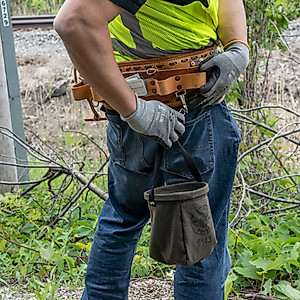 Klein Tools 5143 Canvas Tapered-Bottom Bag with Two Interior Pockets and a Snap Clip, Made of No. 10 Canvas