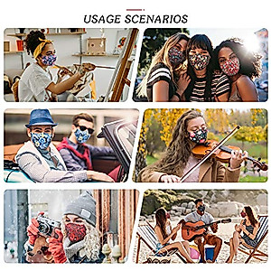 Cloth Face Maks Washable Reusable for Women Men Build-in Nose Wire&Filter Pocket with 9 Filters Adjustable Breathable 3 Layers Cotton Cup Dust Safety Protection Fabric with Designer Printed(9 Pcs)