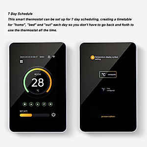 Smart WiFi Thermostat Digital for App Control Home Floor Water Heating Vertical Screen Data Mobile App Easy DIY 100?250VAC (3A)