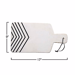 Bloomingville White and Black Chevron Marble Cheese Cutting Board