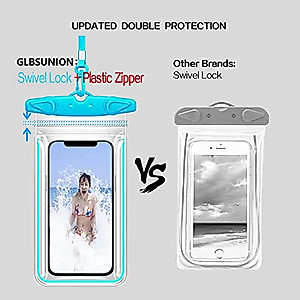 Universal Waterproof Phone Pouch, 4 Pack Waterproof Phone Case Dry Bag with Neck Strap Luminous Ornament for Water Games Protect iPhone 14 13 12 11 SE Pro Max Plus Galaxy S22 S21 Google Note up to 8"