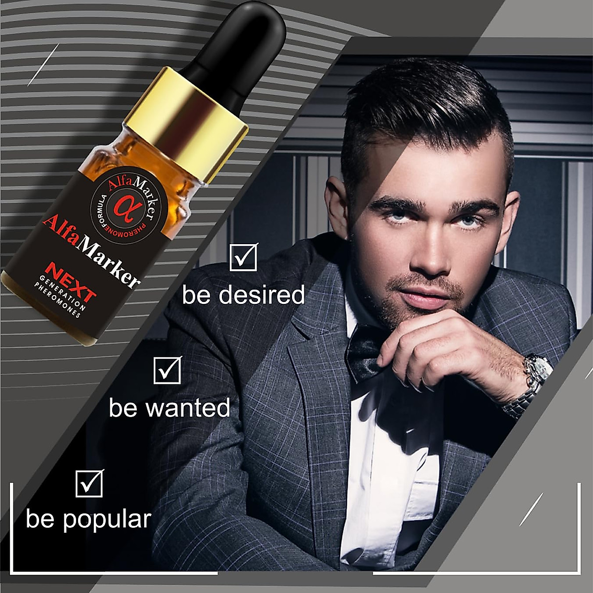ALFAMARKER Pheromone Cologne for Men - Pheromones Oil Perfume for Men - Feromonas para Hombres - Alluring Fragrance - Premium Scent - 5ml Travel Size Dropper