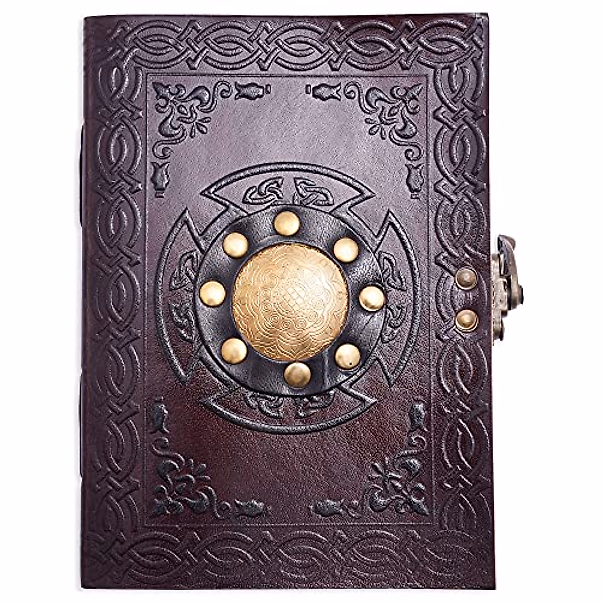 A5 Book of Shadows Travel Leather Journal Notebook, Supernatural Spellbook, Writing Diary With Lock