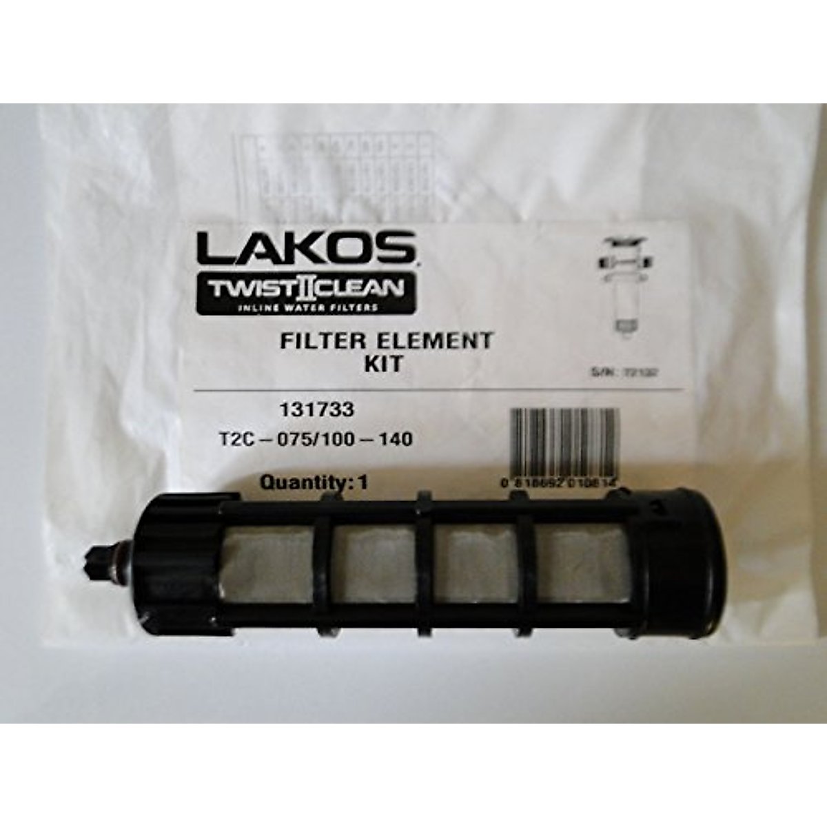 Lakos Filter Element Replacement Kit 3/4" / 1" Twist 2 Clean Twist II Clean Twistiiclean (140 MESH BLACK T2C-075/100-140 (131733))