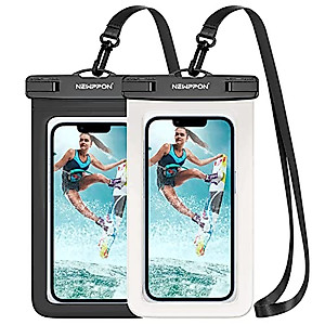 newppon Cell Waterproof Phone Pouch : 2 Pack Water Proof Dry Bag Case with Lanyard - Underwater Universal Clear Cellphone Holder Large Protector for Samsung Galaxy Note for Diving Fishing Waterpark