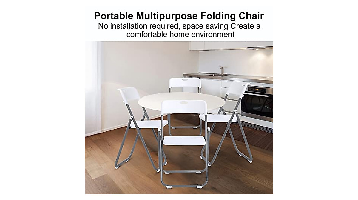 8 Pack Folding Chairs - Durable & Stackable 330lb Capacity