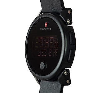 Wallace White Retro Waterproof Digital Sports Watch Available in 9 Colors for Adult Men and Women (Black)