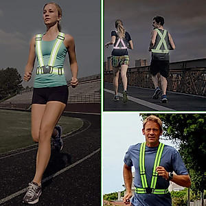 Chiwo Reflective Vest Running Gear 2Pack, High Visibility Adjustable Safety Vest for Night Cycling,Hiking, Jogging,Dog Walking, Construction safe (Green Pink)