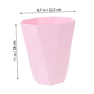 MAGICLULU 1pc Kids Room Waste Basket Trash Can Bathroom Uncovered Waste Bin - Resistant Trash Bin Debris Holder Trash Can Kitchen Mini Office Simple Pink Dried Flower Bucket