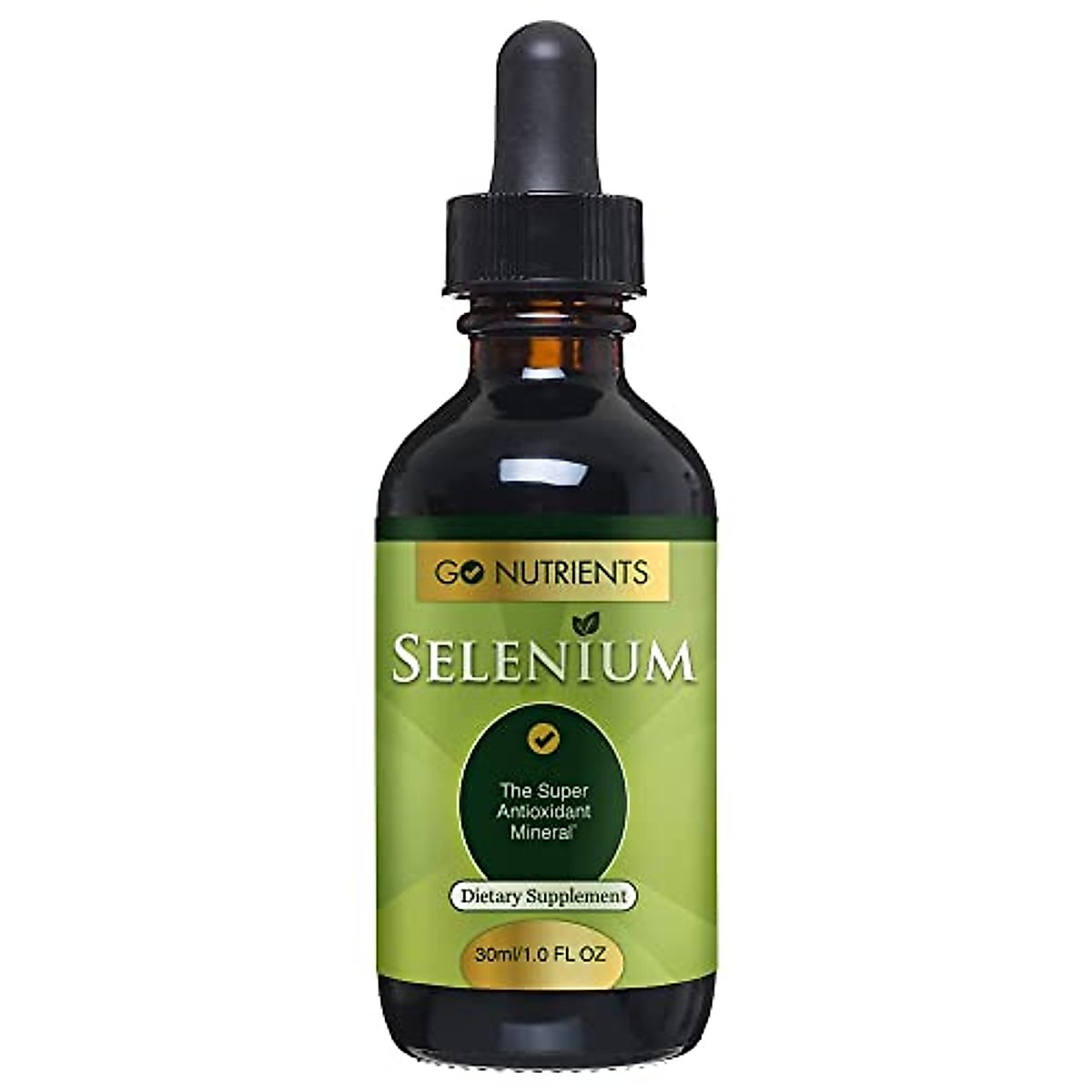 Go Nutrients Selenium 200 mcg Supplement, Yeast-Free Liquid Drops, Selenium Drops, Herbal Supplements with Trace Mineral Selenium and Purified Water, Selenium Liquid - 1.0 oz Bottle