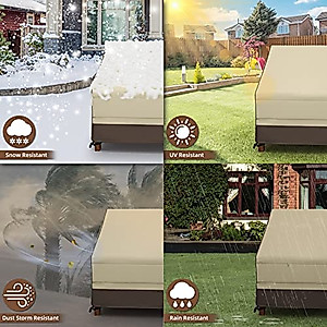 MR. COVER Stacking Outdoor Chair Covers, Fits 4-6 Stackable Patio Chairs, 26W x 34D x 45H Inches, Large Air Vents, Waterproof & UV-Resistant Material, Brown & Khaki