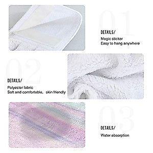 Alaza Rainbow Unicorn Marble Kitchen Towels with Hanging Loop Absorbent & Fast Drying Dishtowels Set of 2