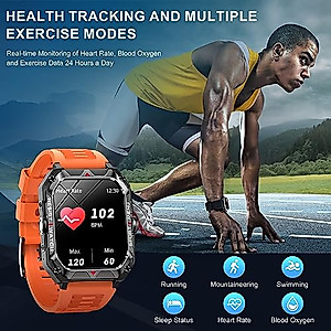 Smart Watches for Men Women with Call, Ultra Thin 2.02" HD Touch Screen, IP68 Waterproof, Fitness Tracker with Heart Rate Blood Oxygen Monitor, 40Days Long Battery for Android IOS(with 2 bands)(Black)