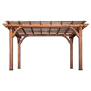 Backyard Discovery 14x10 ft All Cedar Wood Pergola, Durable, Quality Supported Structure, Snow and Wind Supported, Rot Resistant, Backyard, Deck, Garden, Patio, Outdoor Entertaining