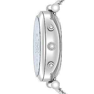 Fossil Carlie Gen 6 Hybrid 38mm Stainless Steel Mesh Smart Watch,Fitness Tracker Color: Silver (Model: FTW7076)