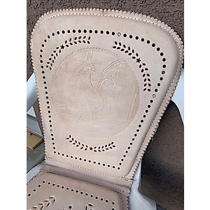 Leather Car Seat Cushion Body Positioner, Respaldo de Cuero para Carro Artesania Mexicana Natural