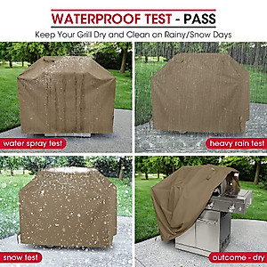 Unicook 50 Inch Grill Cover for Weber Charbroil Nexgrill etc, BBQ Grill Cover for Outdoor Grill, Heavy Duty Waterproof BBQ Cover with Sealed Seam, Fade Resistant Barbecue Cover, Neutral Taupe