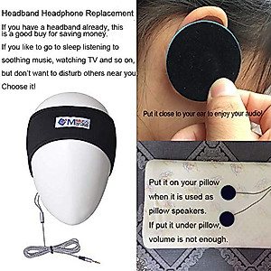 Sleep Ultra Thin Pillow Speakers with Stereo for Sleep Headphones. Headband Headphone Replacement MMUSS