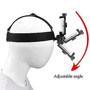 Head-Mounted Mobile Phone Holder,First-Person View Video Outdoor Live Shooting Bracket with Phone Clip(4"-7") for iPhone Samsung Smartphones and GoPro Insta360 Sony DJI Action Camera Head Mount Strap