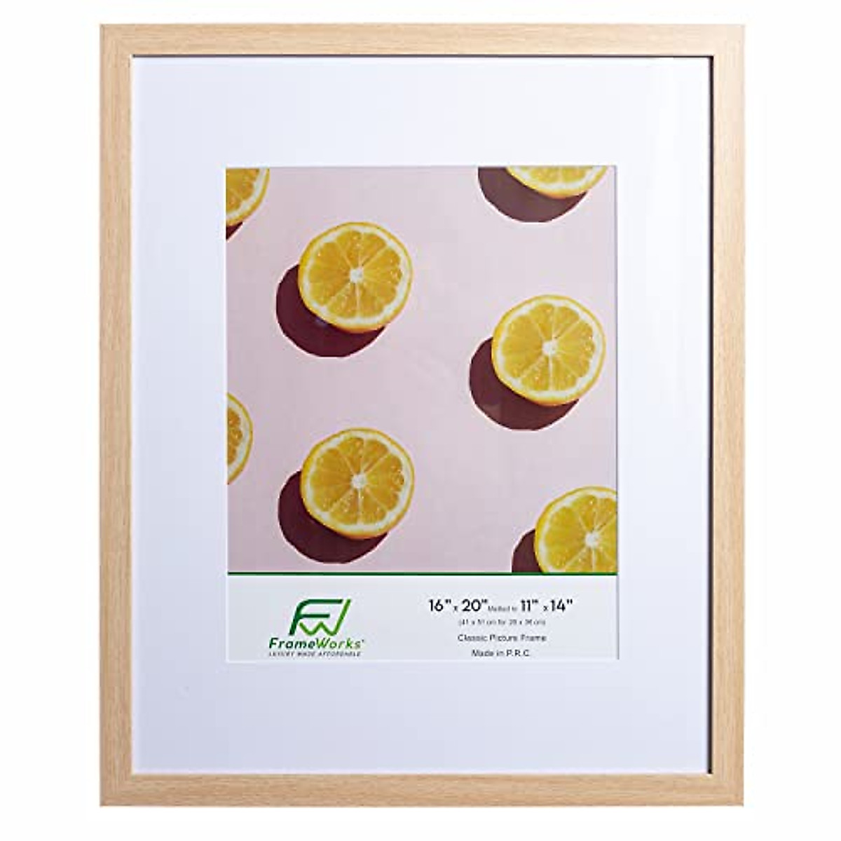 FrameWorks 2-Pack, 16x20 Matted to 11x14 Picture Frame, Natural Oak – Classic Wooden Photo Frame with Tempered Glass, Modern Matte Finish for Prints, Posters, Certificates & Wall Decor – Gallery-Ready