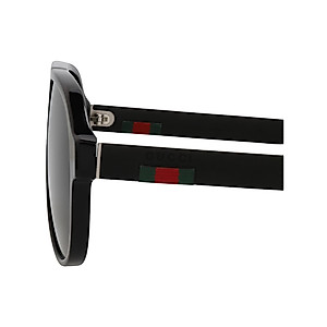 Gucci Urban Oversized Sunglasses, Lens-59 Bridge-11 Temple-145, Black / Green / Black