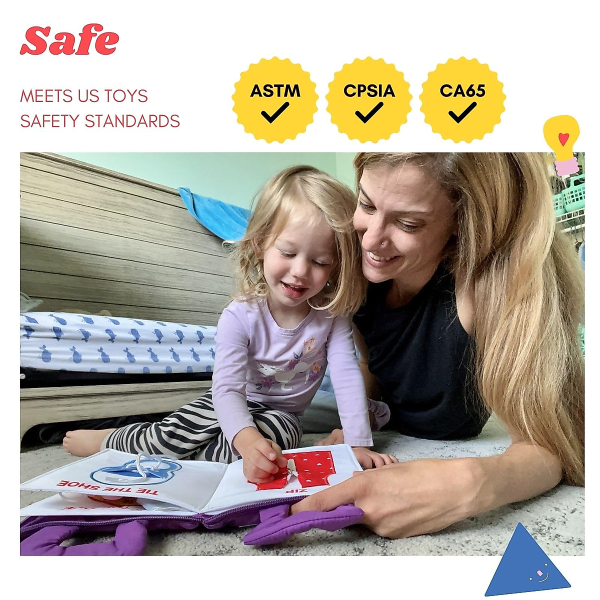 My Quiet Book - Toddler Travel Toys for Age 1 2 3 4, Airplane Activities for Toddlers 1-3 with 10 Activities, Montessori Busy Book for Toddlers 1-3, Toys for 2 Year Old Girl & Boy with Belongs to Tag